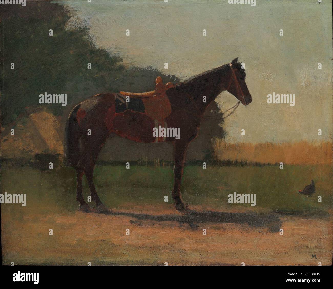 Winslow Homer - Saddle Horse in Farm Yard (1870-1875 Stock Photo - Alamy
