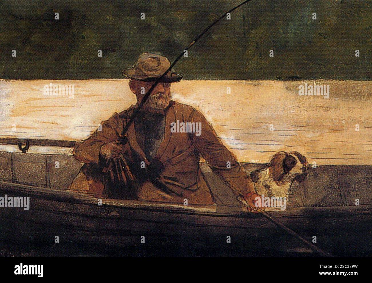 Winslow Homer - The painter Eliphalet Terry fishing from a boat (1874 ...