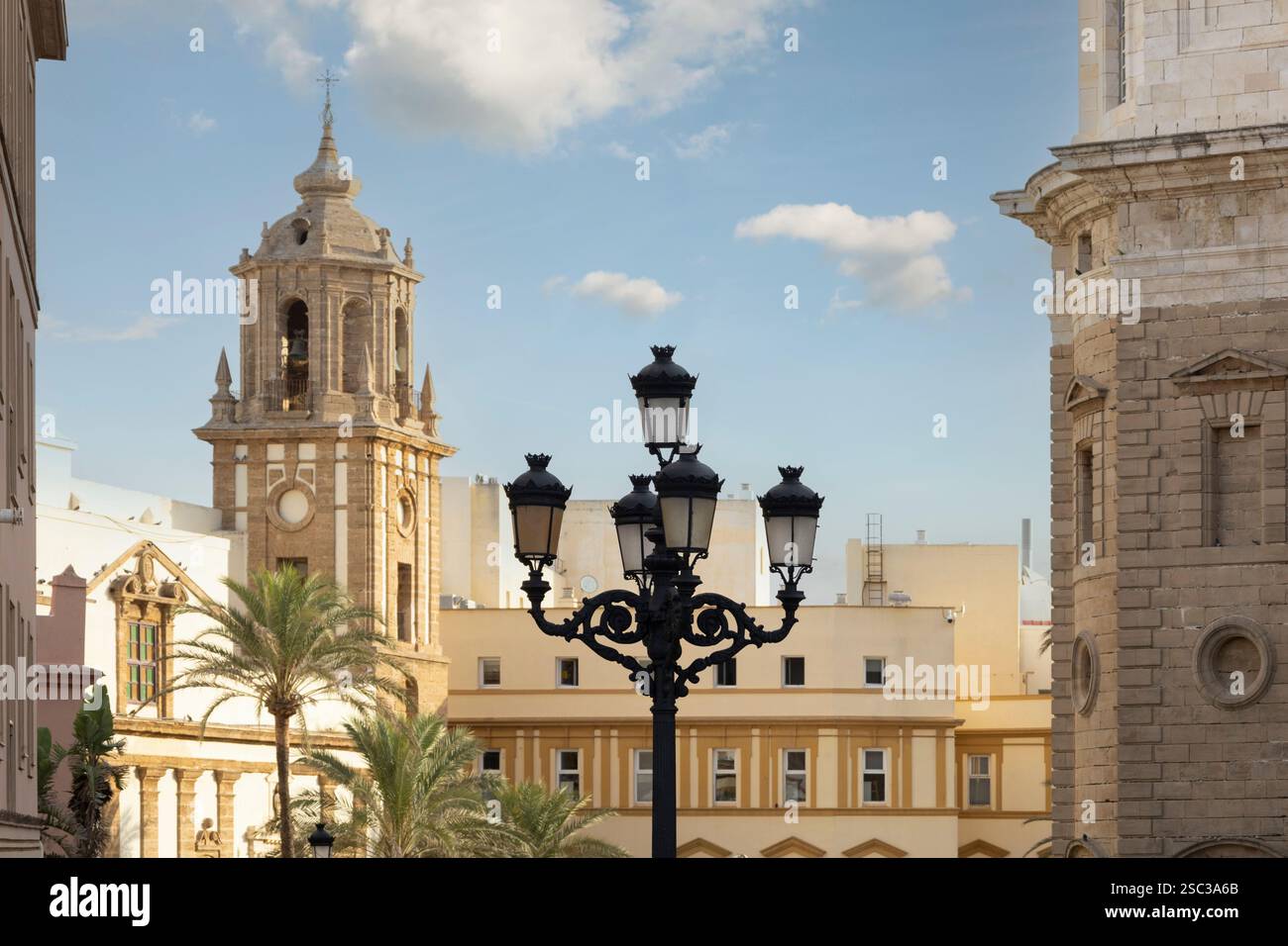 ornate art deco black Cast iron street lights in the Spanish city of ...
