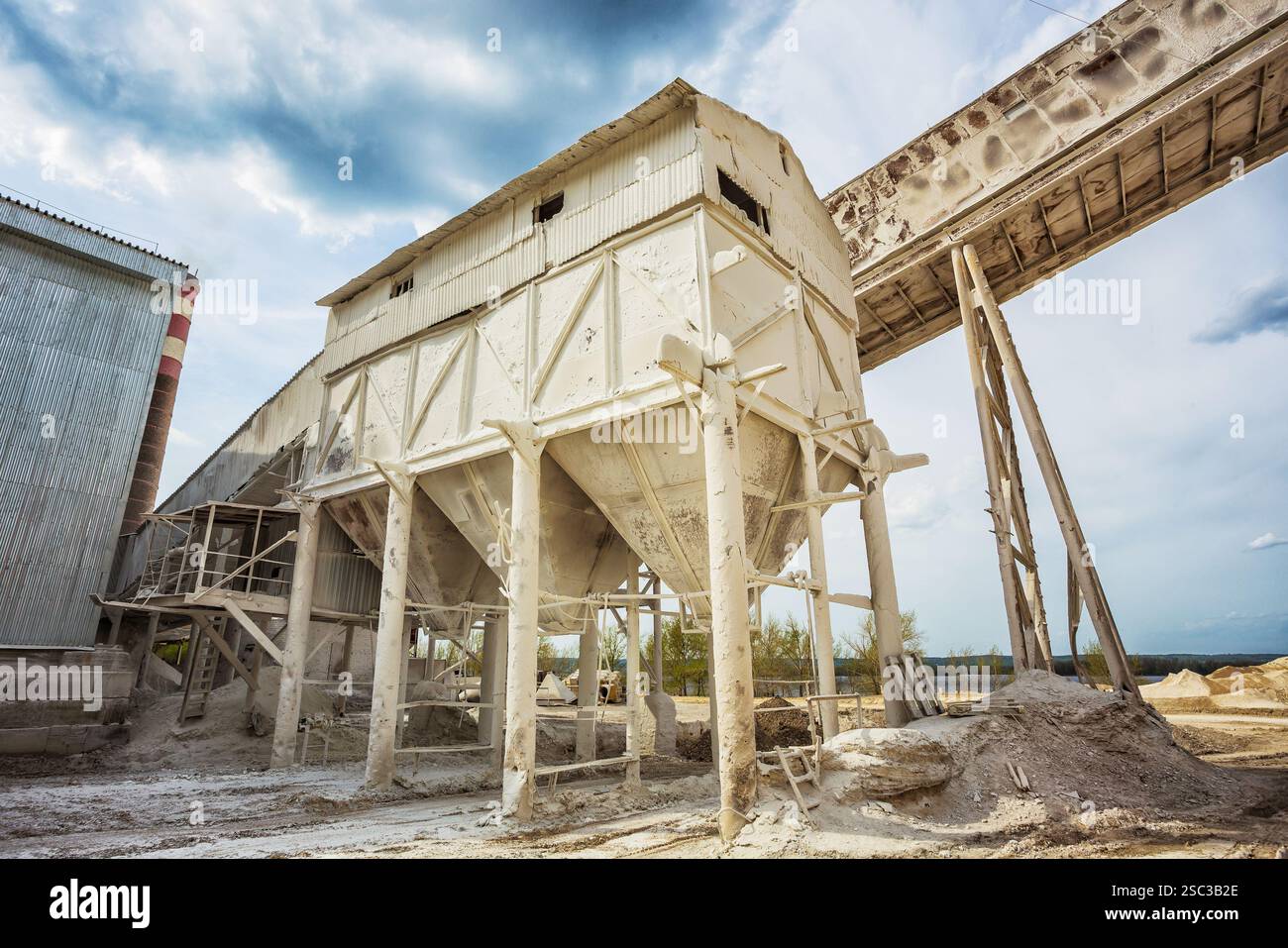 industrial container at the plant for the production of building ...