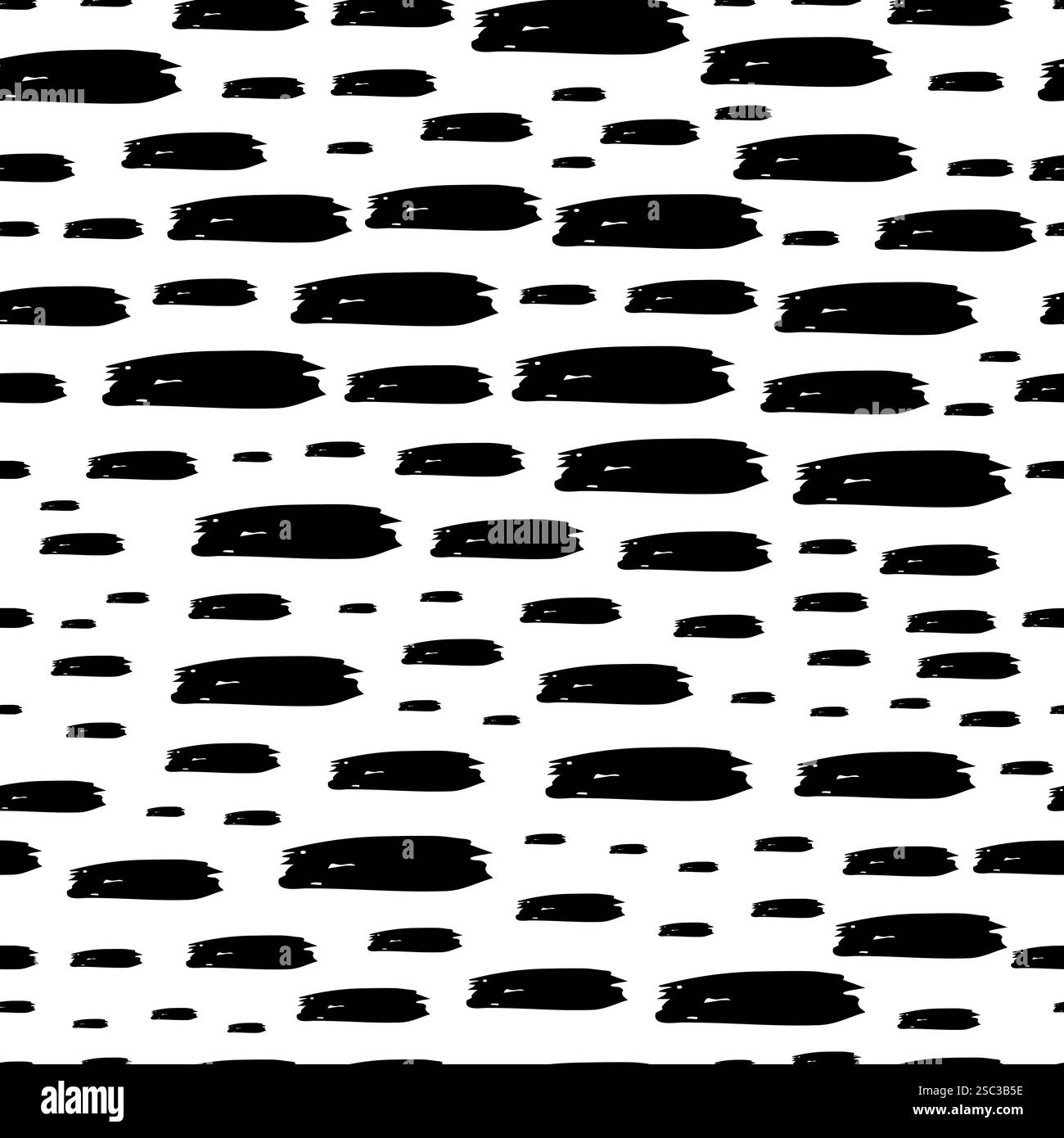 Seamless pattern with dark hand drawn scribble smear on white ...