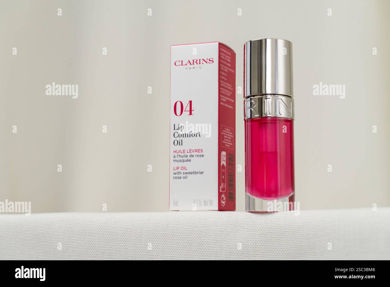 Strasbourg, France - January 2025 : Clarins Comfort Lip Oil, female ...