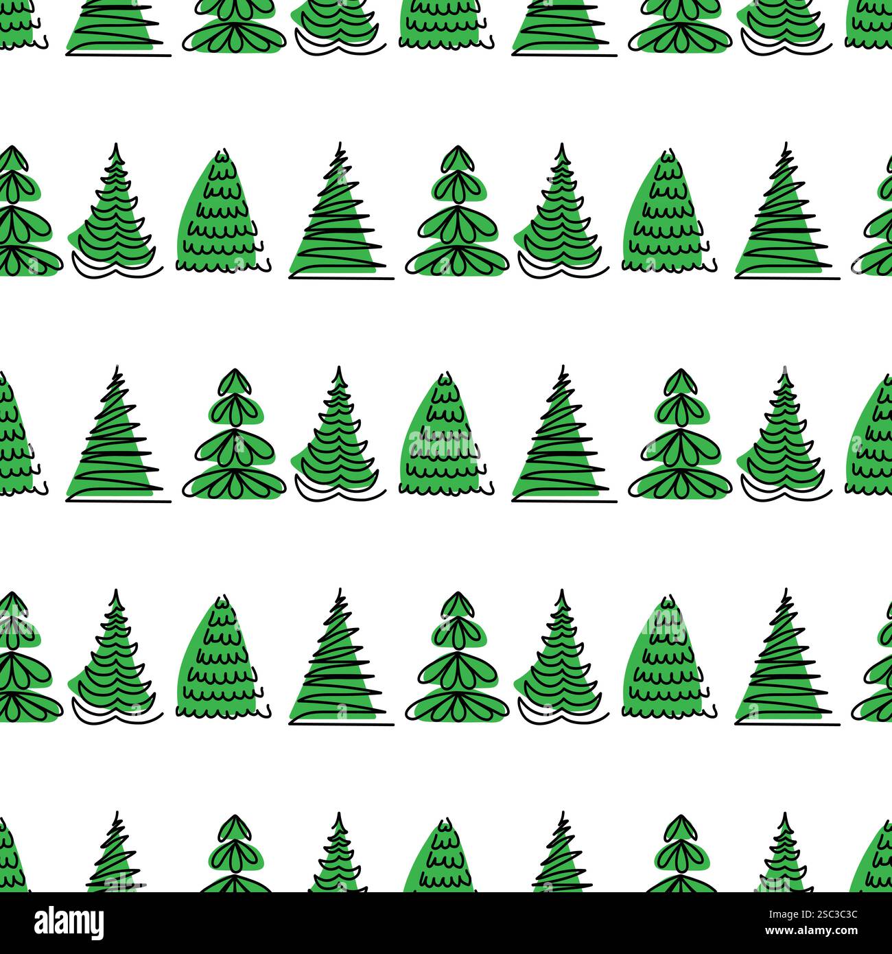 This design features an array of green evergreen trees illustrated in a ...