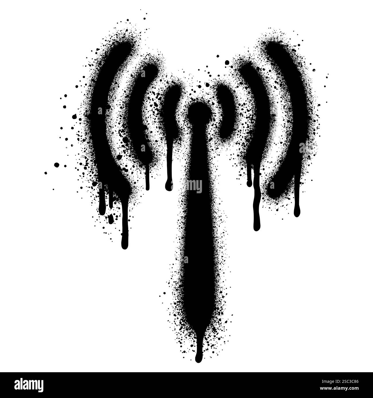 graffiti spray painted signal icon isolated on white background Stock ...