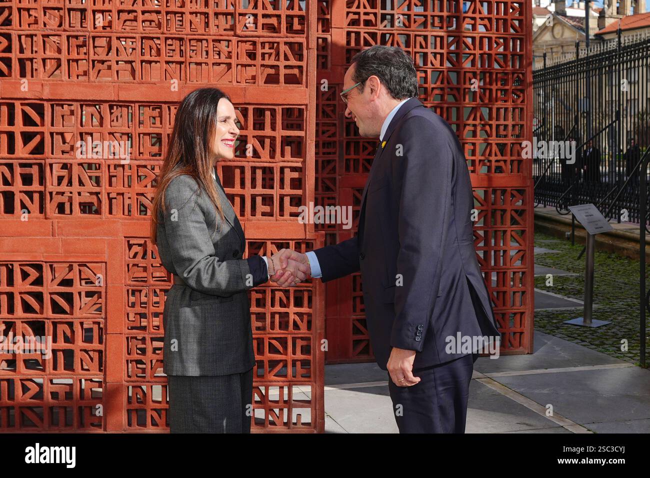 The President of the Basque Parliament, Bakartxo Tejeria, receives the ...