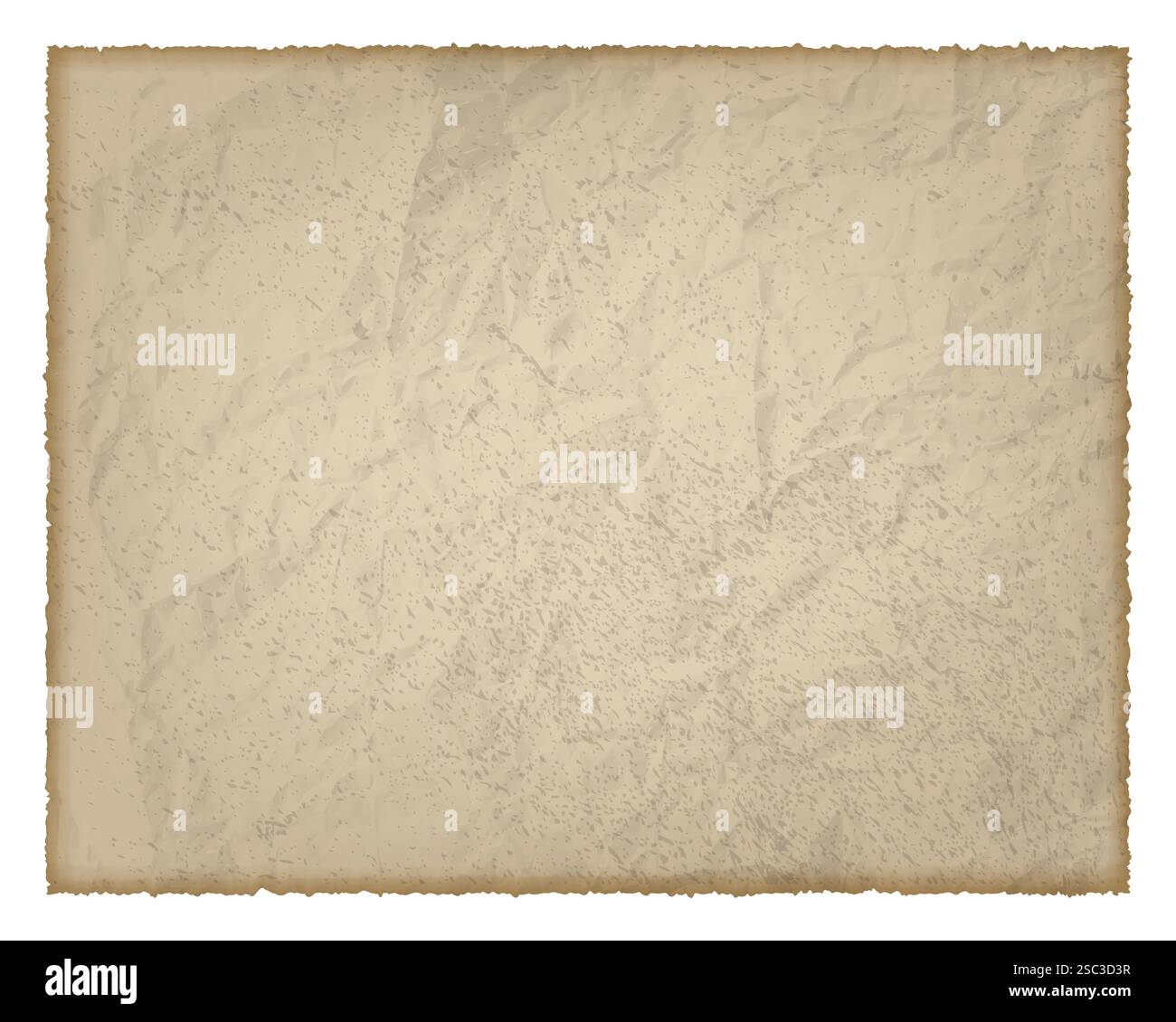 Old paper with burnt edges isolated on white background with place for ...