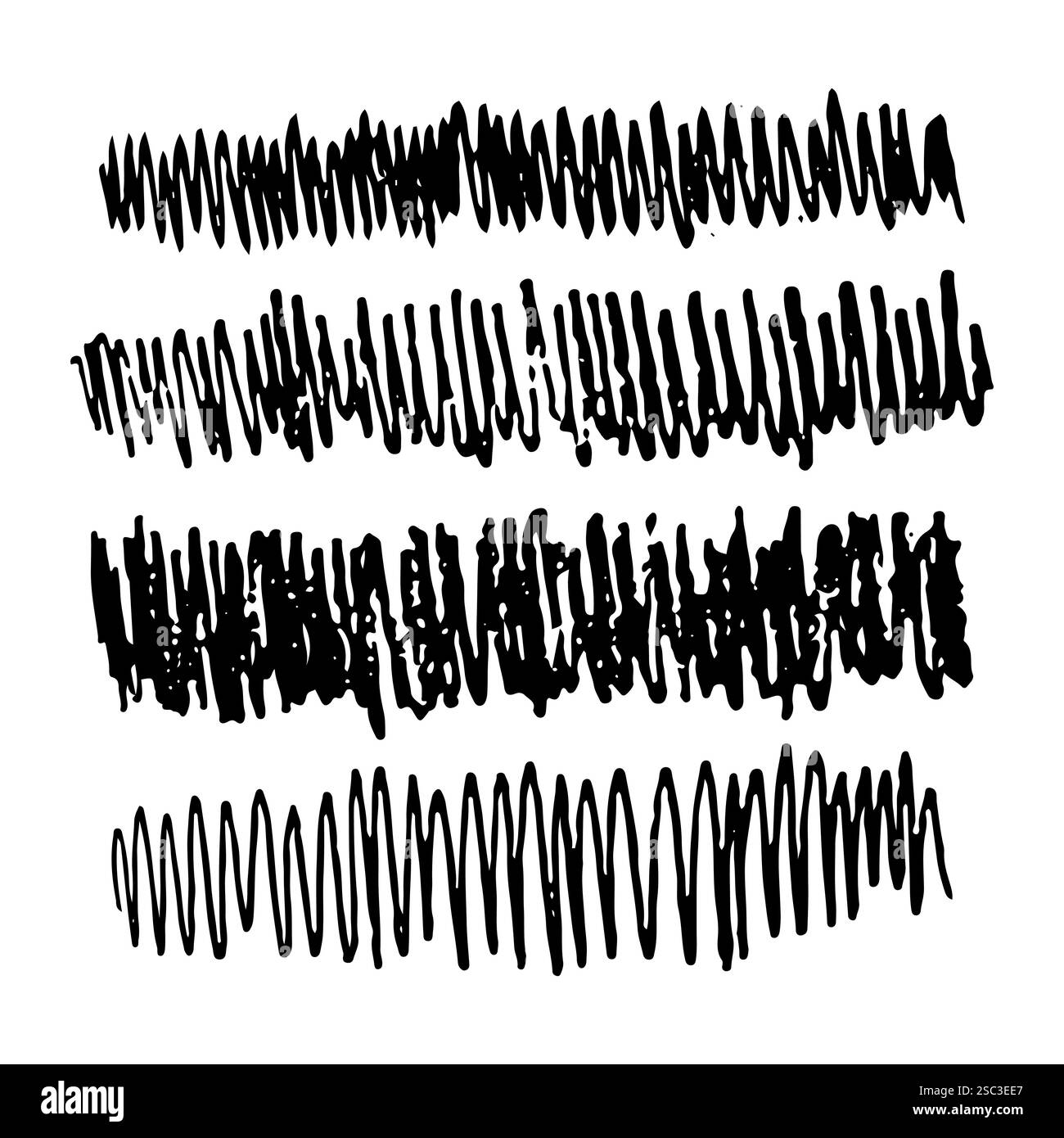 Set of four Sketch Scribble Smear Rectangles. Hand drawn Pencil ...