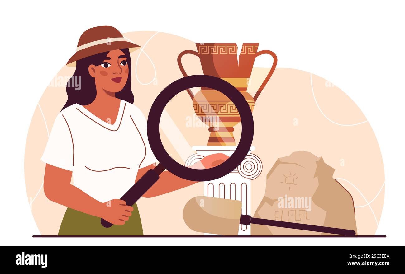 Geologist examining sand Stock Vector Images - Alamy