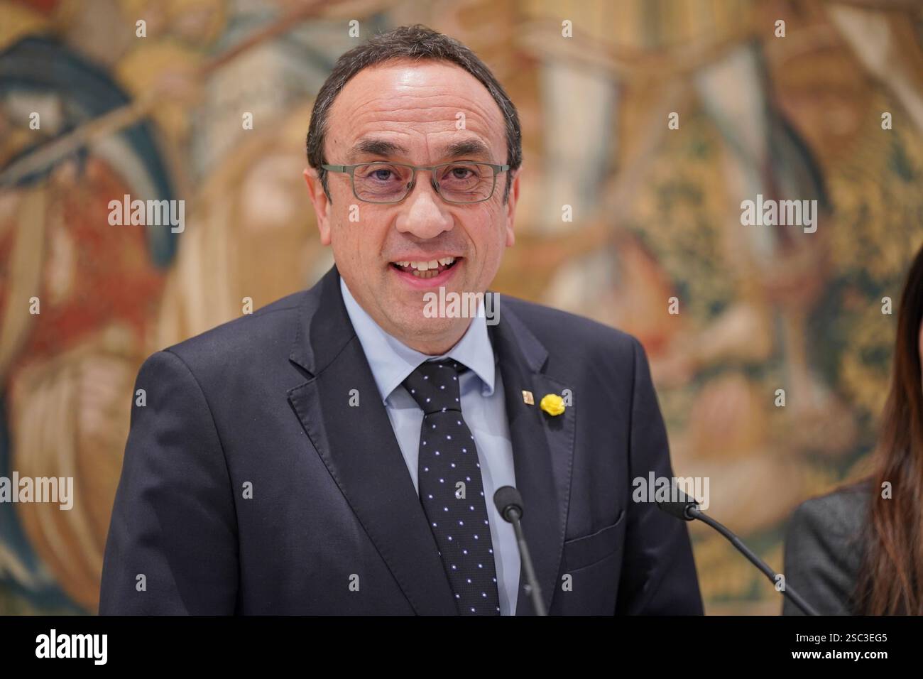 The president of the Parliament of Catalonia, Josep Rull, during a ...