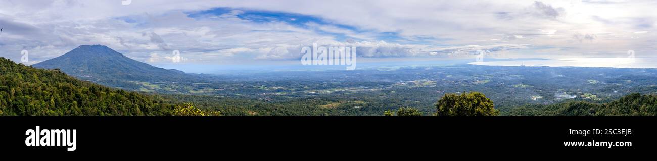Panoramic view of indonesian mountain located in java island, Banten ...