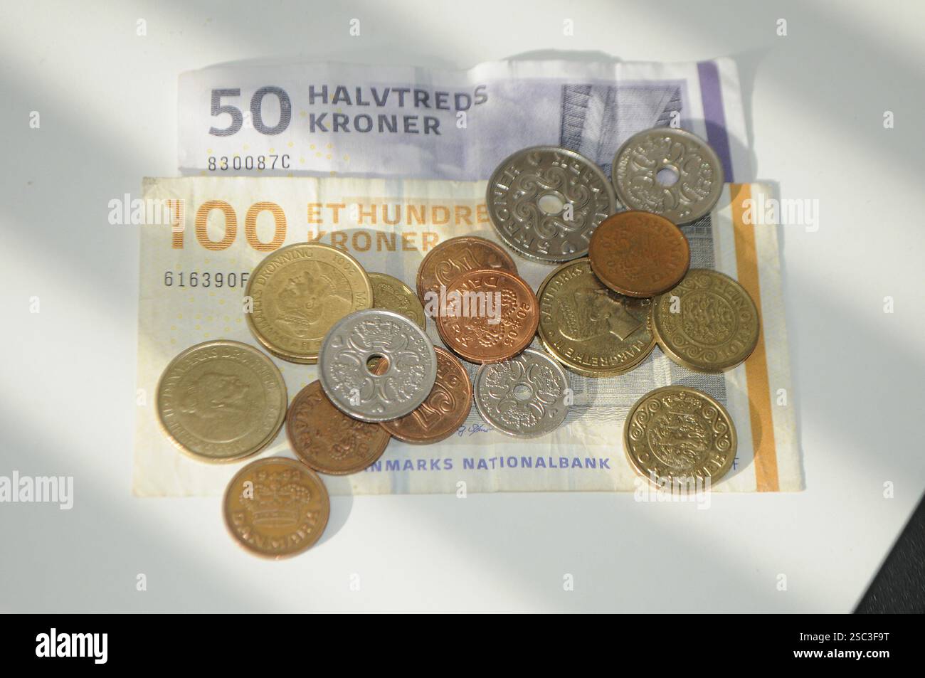 Copenhagen/ Denmark/05 .FEBRUARY 2025/Danish kroner notes or bills and ...