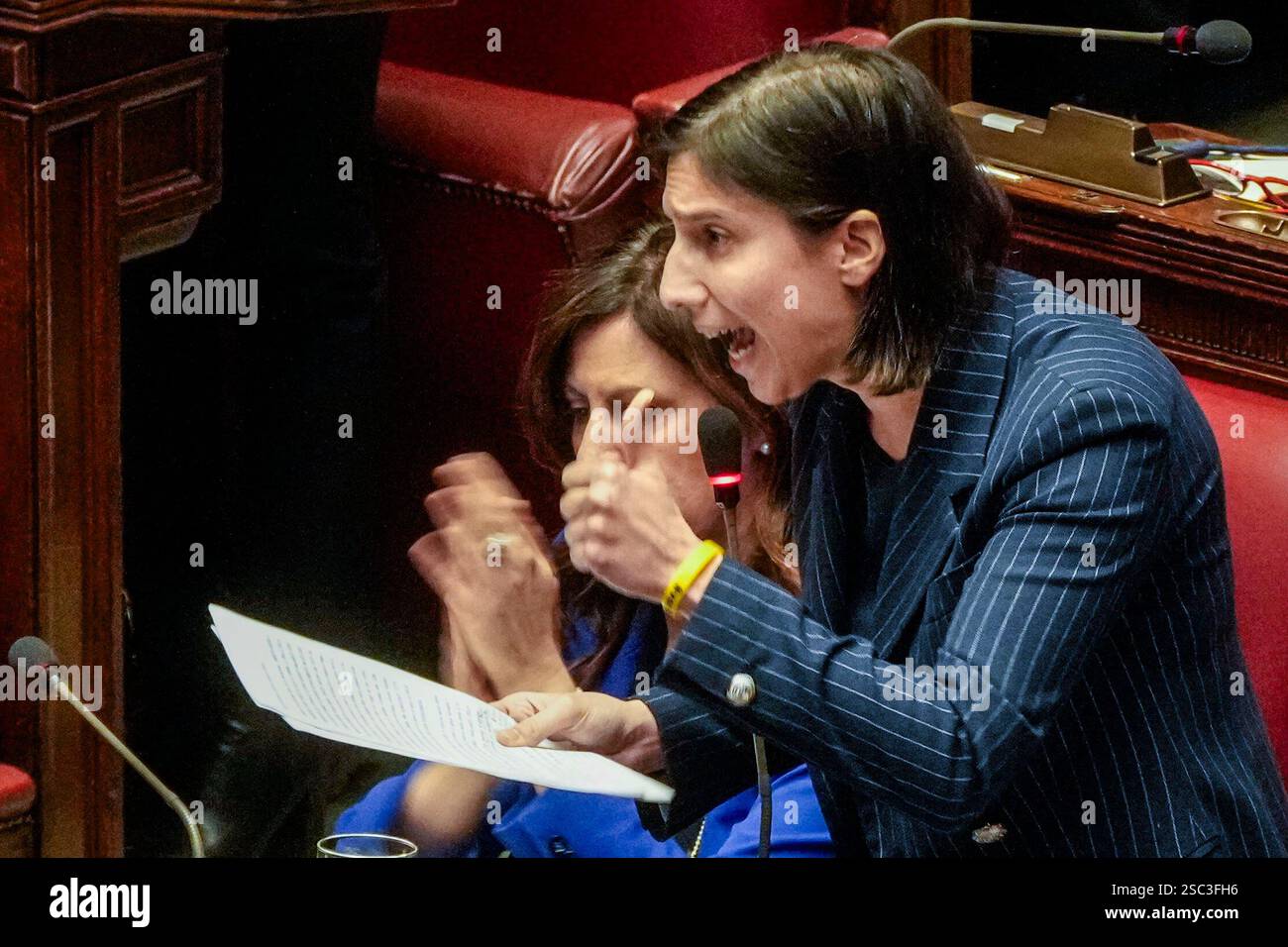 Italian Democratic Party's leader Elly Schlein speaks during a debate ...