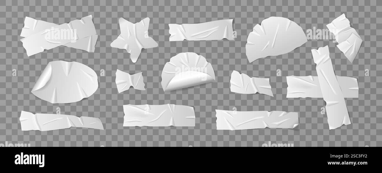 Set of realistic pieces of sticky duct tape Stock Vector Image & Art ...