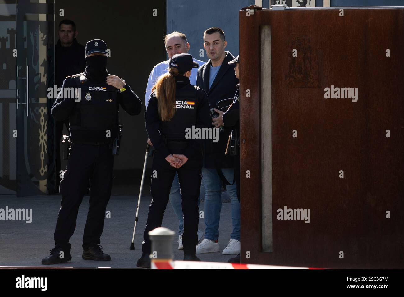 Jenni Hermoso's brother, Rafael Hermoso, on his way out of his witness ...