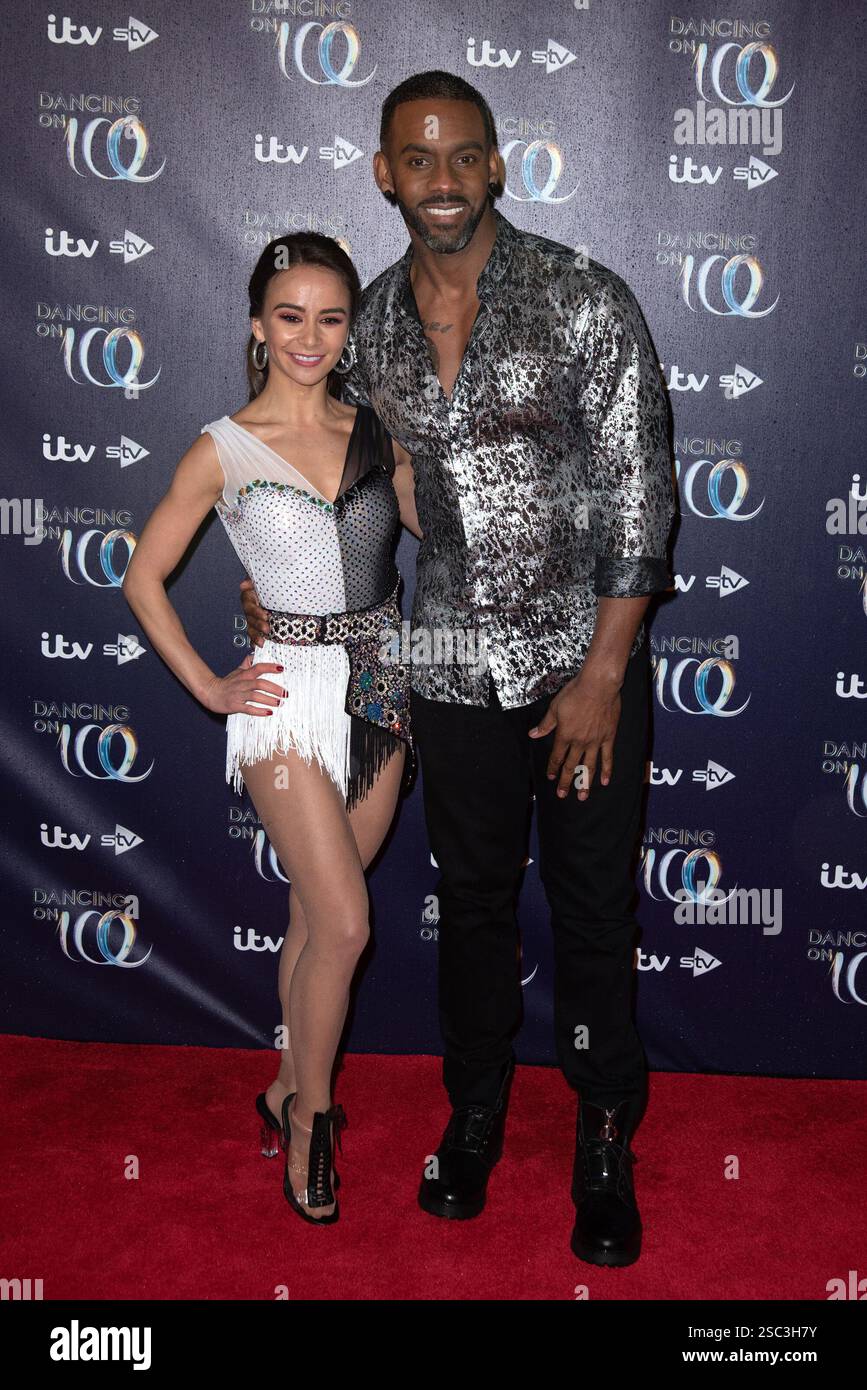 Carlotta Edwards and Richard Blackwood attends the Dancing On Ice - Red ...