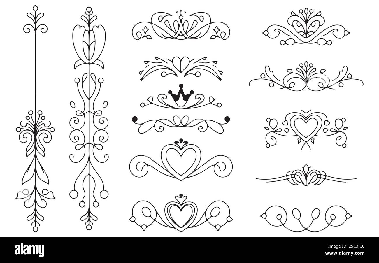 Elegant Ornamental Decorative Dividers and Flourishes | Vintage Swirl ...