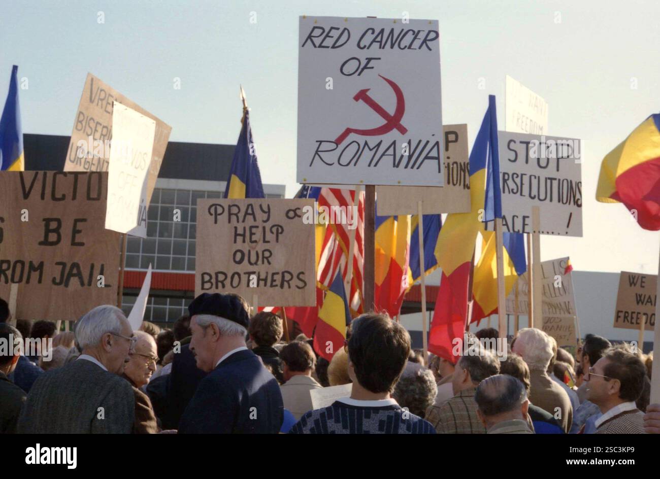 Los Angeles, CA, USA, December 1989. Group of people supporting the ...