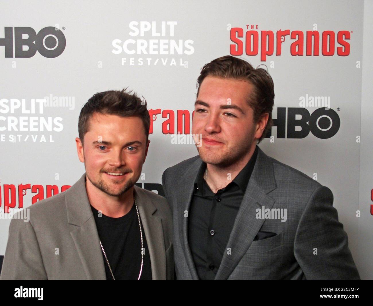 (L-R) Robert Iler and Michael Gandolfini arriving at the 'The Sopranos' 20th Anniversary Panel ...