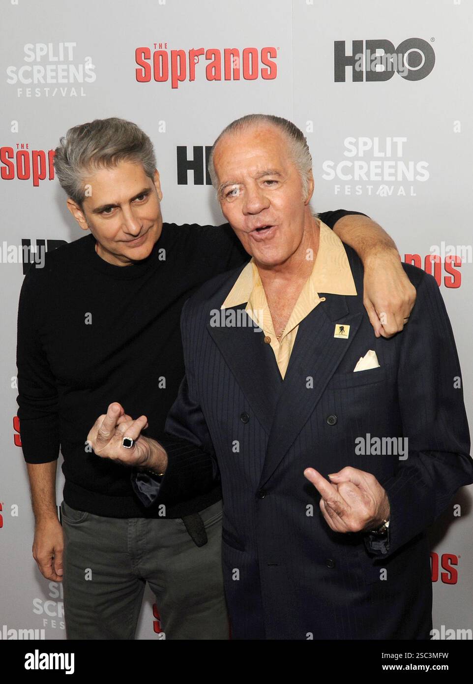 Michael Imperiol and Tony Sirico arriving at the 'The Sopranos' 20th Anniversary Panel ...