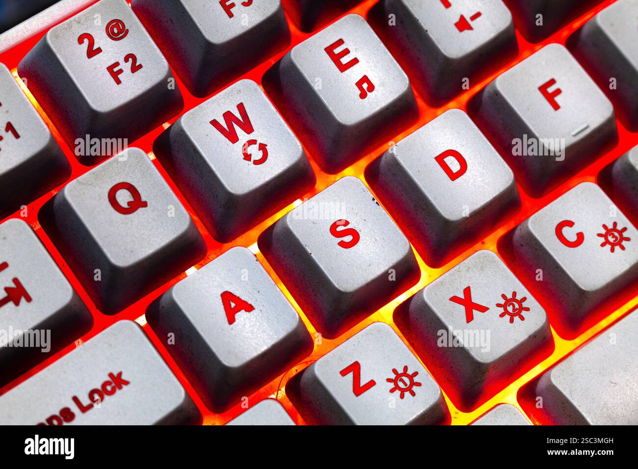 RGB Keyboard in close up. WASD Keys Stock Photo - Alamy