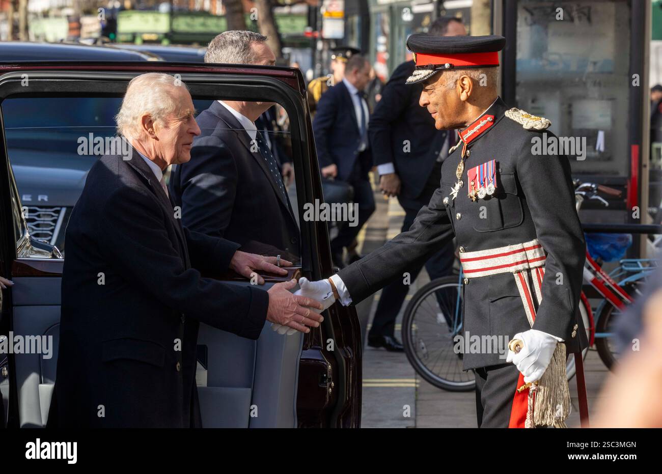 London, UK. 5th Feb, 2025. King Charles III visits the Polish Social and Cultural Association in ...
