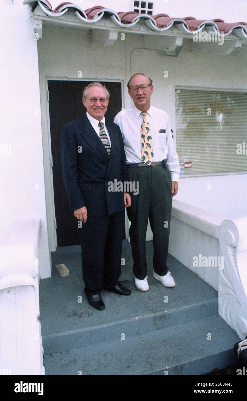 Boca Raton, FL, USA, approx. 1995. Mayor Emil Danciu (right) with his ...