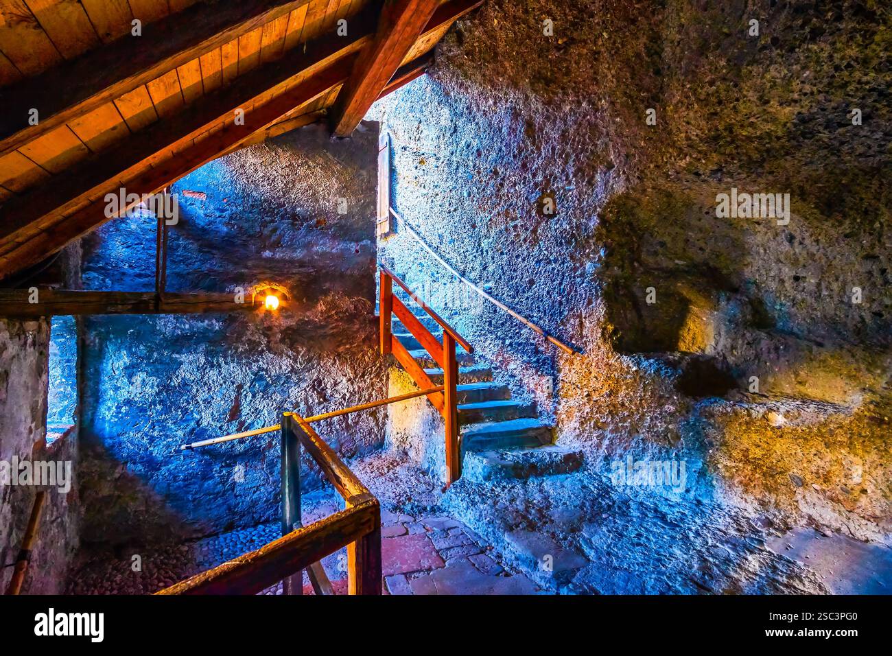 The medieval chambers and staircases of stone St Peter cemetery ...