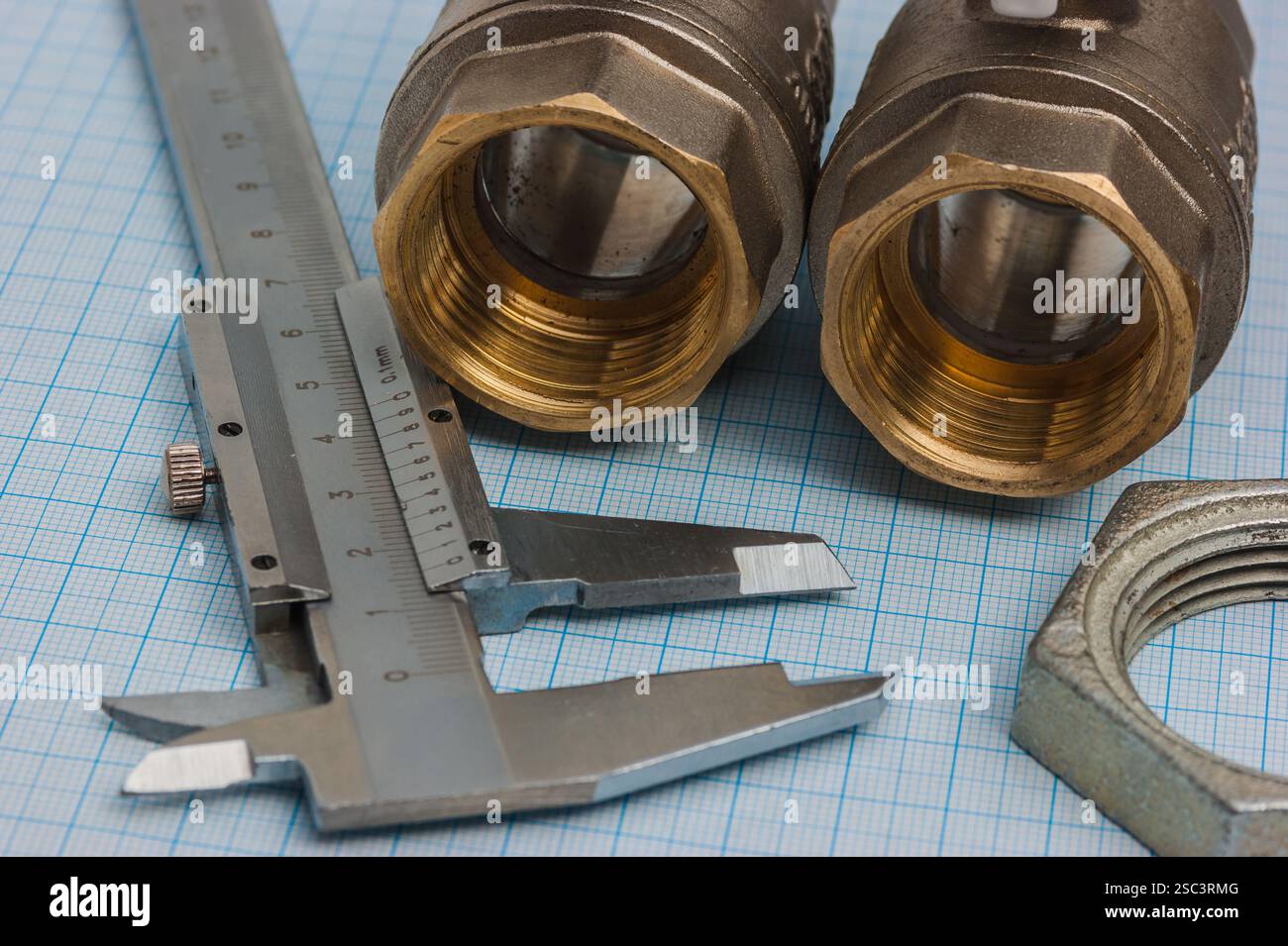 details of the pipeline on the graph paper Stock Photo - Alamy