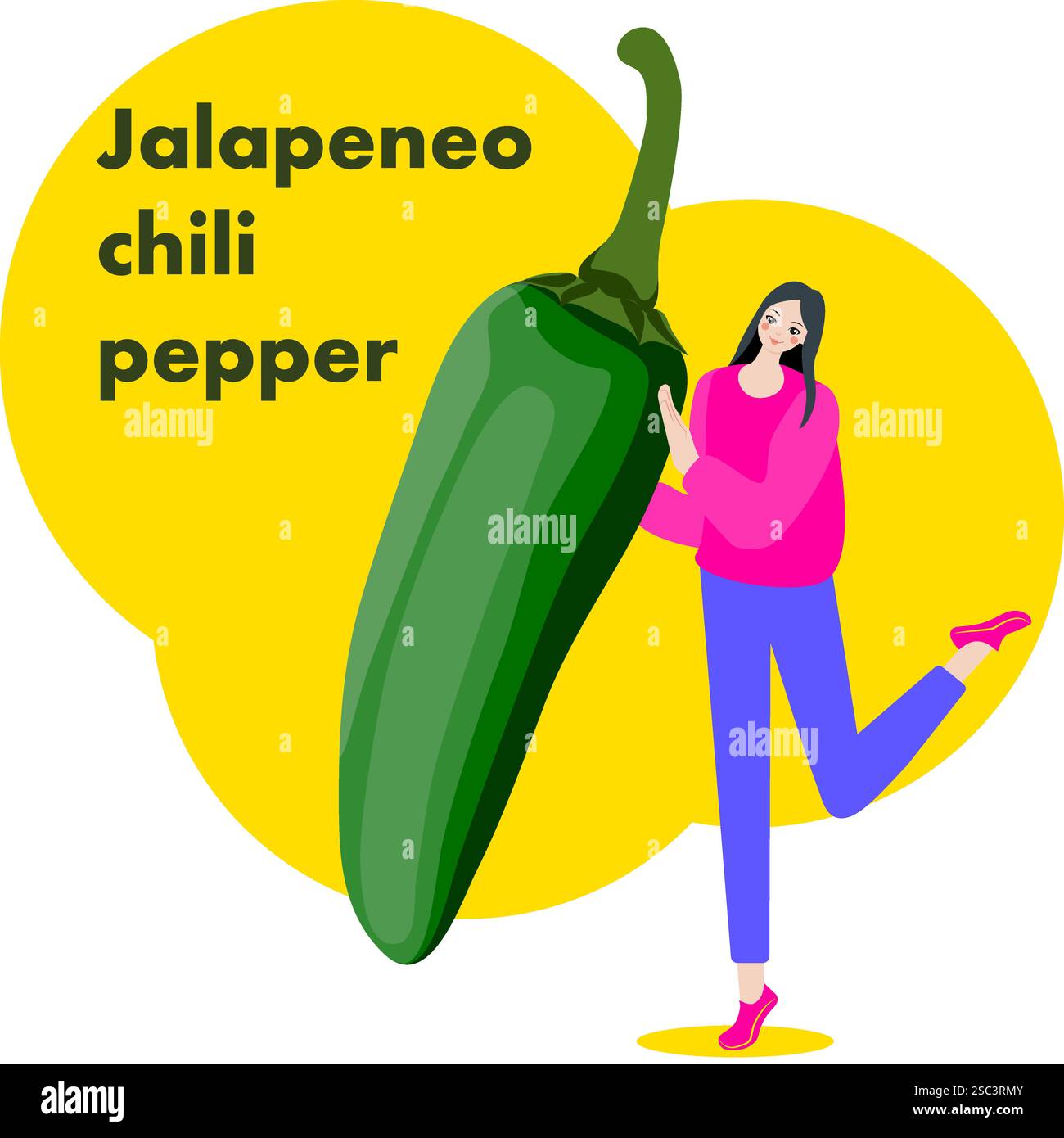 A woman holds Green Jalapeno chili peppers. Jalapa peppers. Chile ...