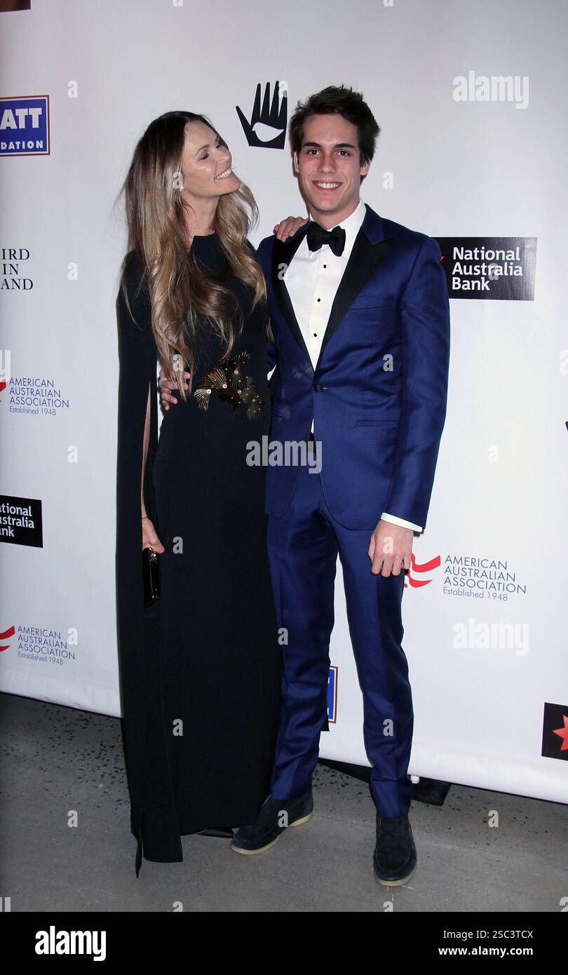 Elle Macpherson and her son Flynn Busson arriving at the 2019 American ...