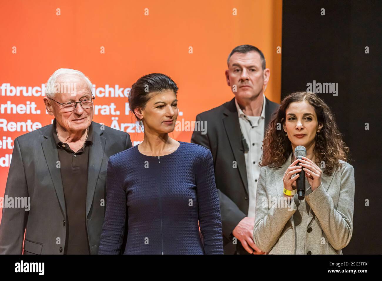 Oskar Lafontaine, Sahra Wagenecht und Jessica Tatti, BSW ...