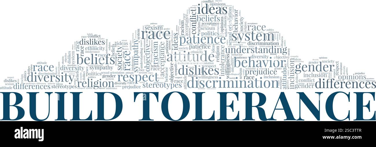Build Tolerance word cloud conceptual design isolated on white ...