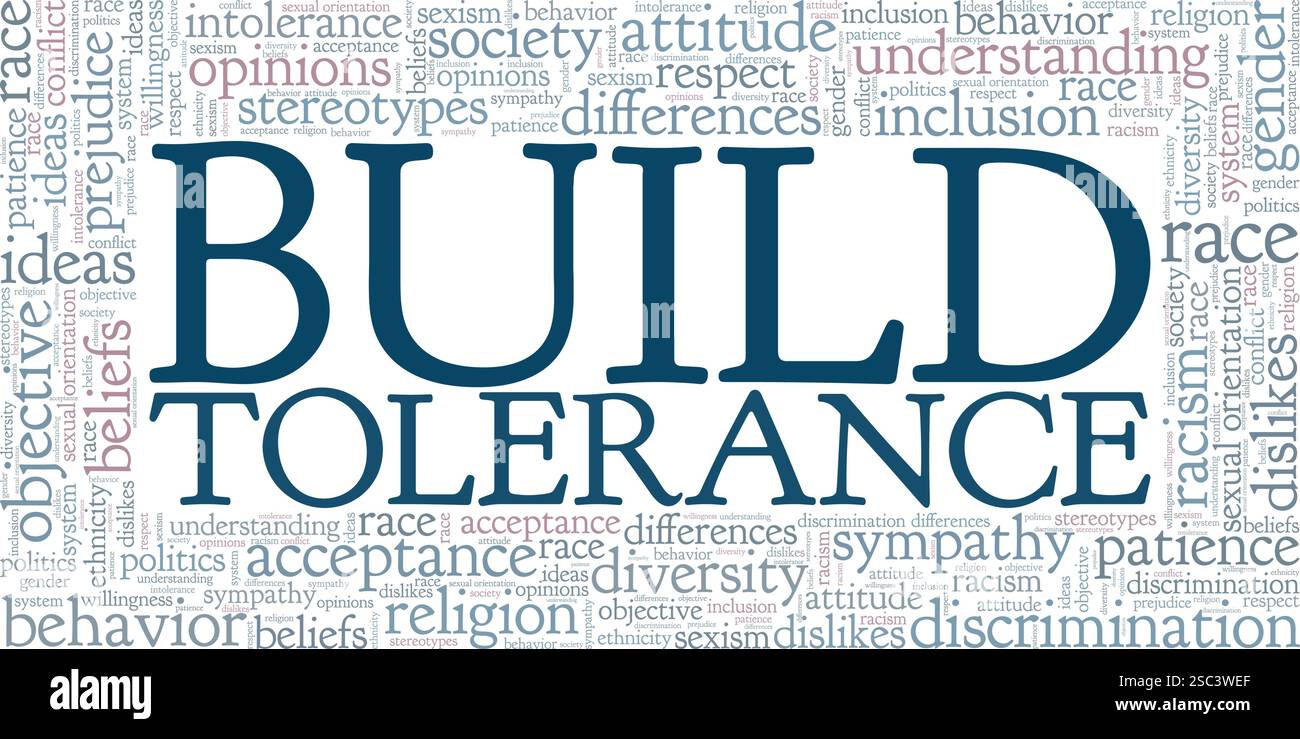 Build Tolerance word cloud conceptual design isolated on white ...