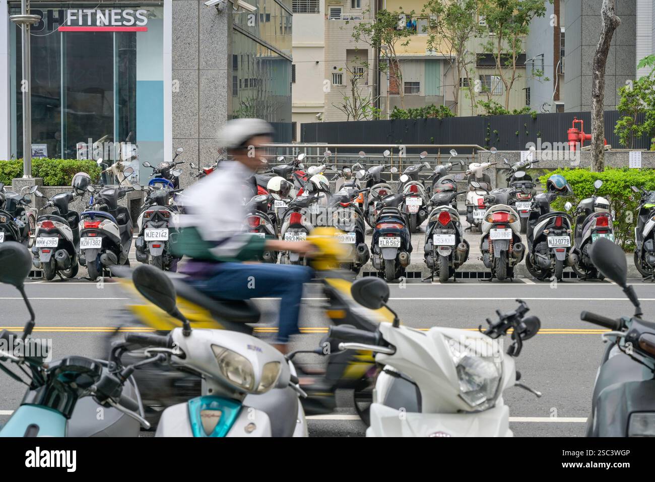 Motorroller, Straßenverkehr, Kaohsiung, Taiwan *** Scooter, road ...