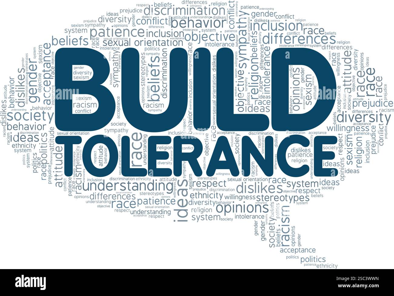 Build Tolerance word cloud conceptual design isolated on white ...