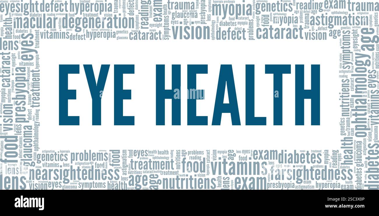 Eye Health word cloud conceptual design isolated on white background ...