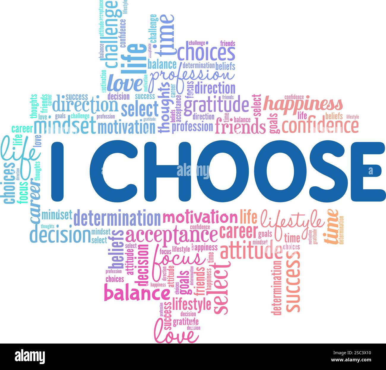 I Choose word cloud conceptual design isolated on white background ...