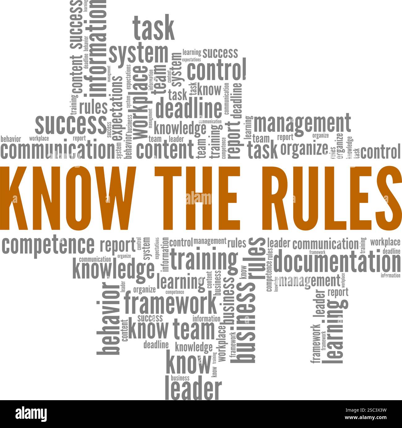 Know the Rules word cloud conceptual design isolated on white ...