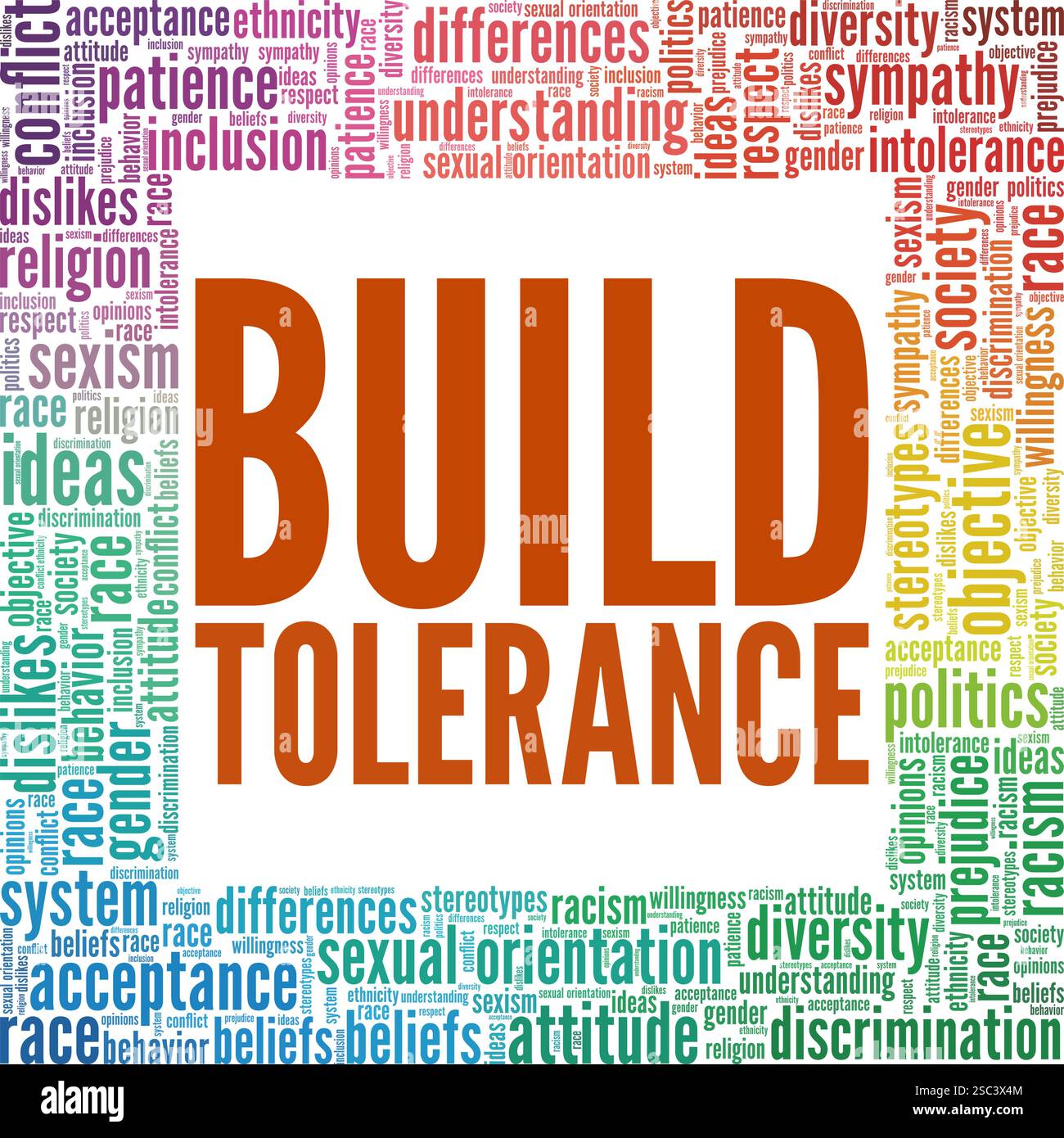 Build Tolerance word cloud conceptual design isolated on white ...