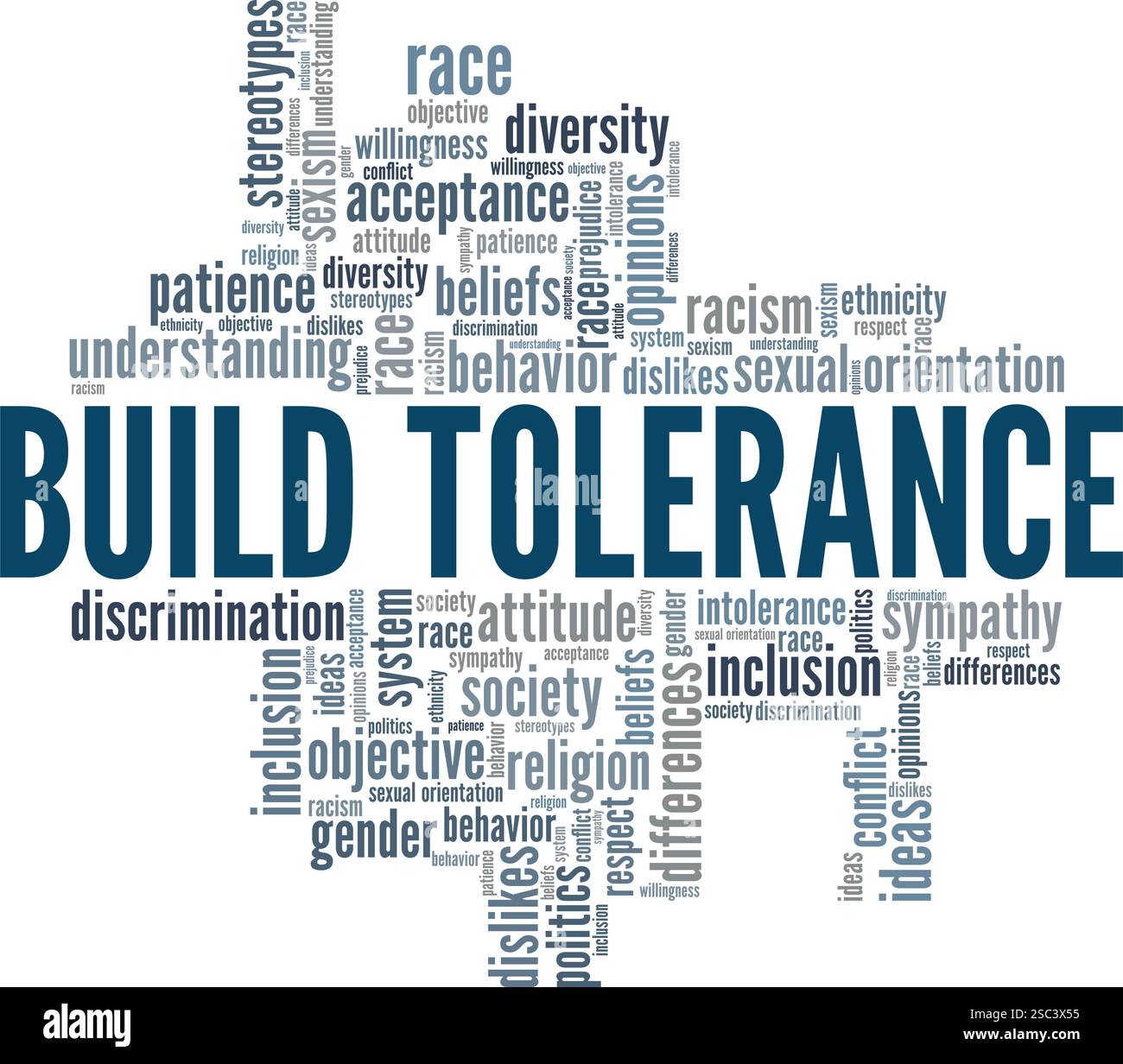 Build Tolerance word cloud conceptual design isolated on white ...