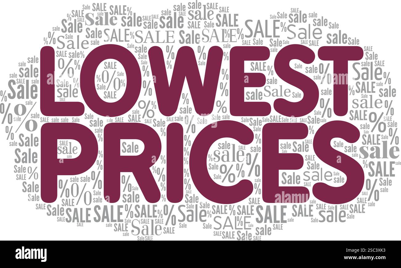 Lowest Prices word cloud conceptual design isolated on white background ...