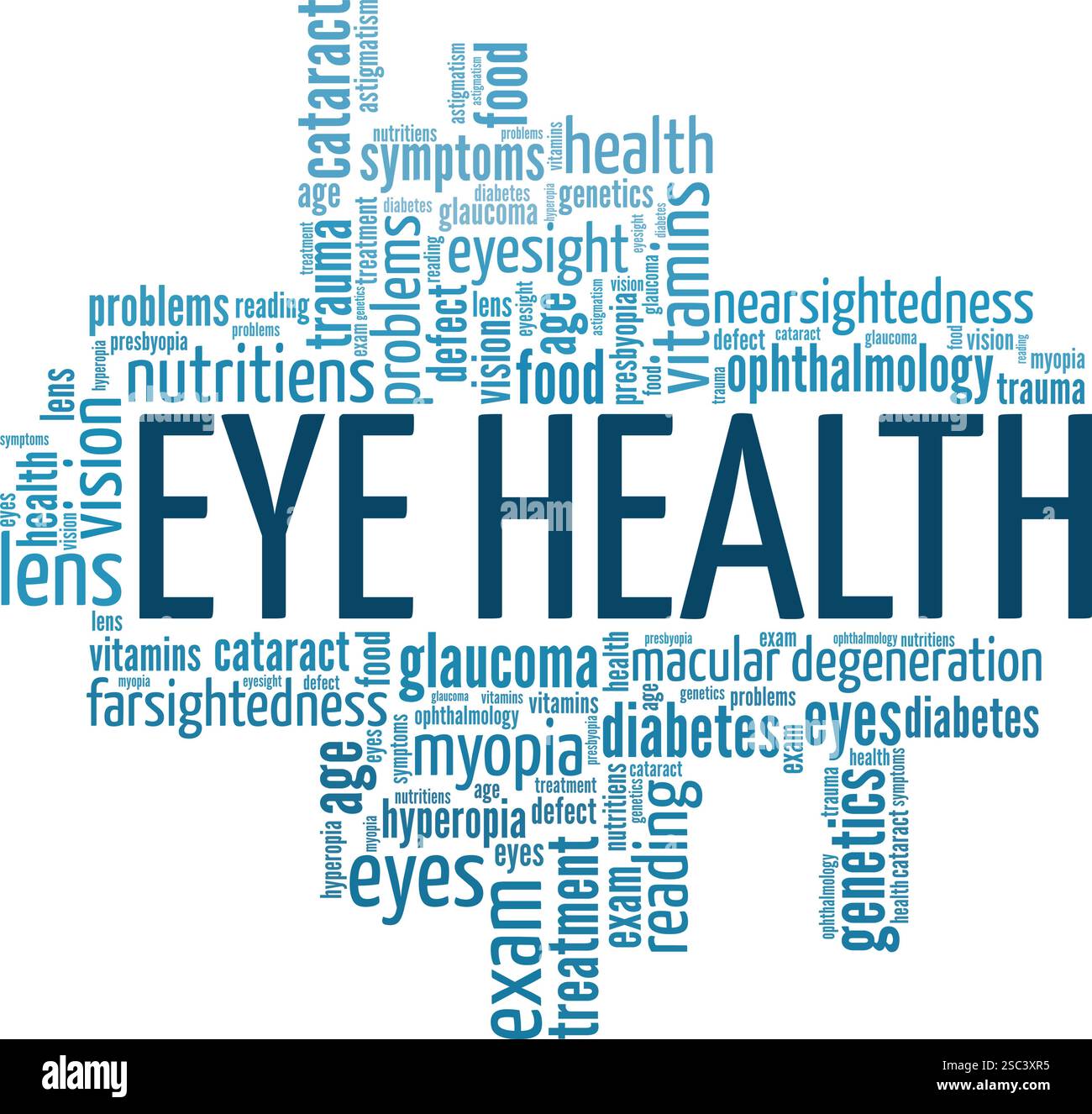 Eye Health word cloud conceptual design isolated on white background ...