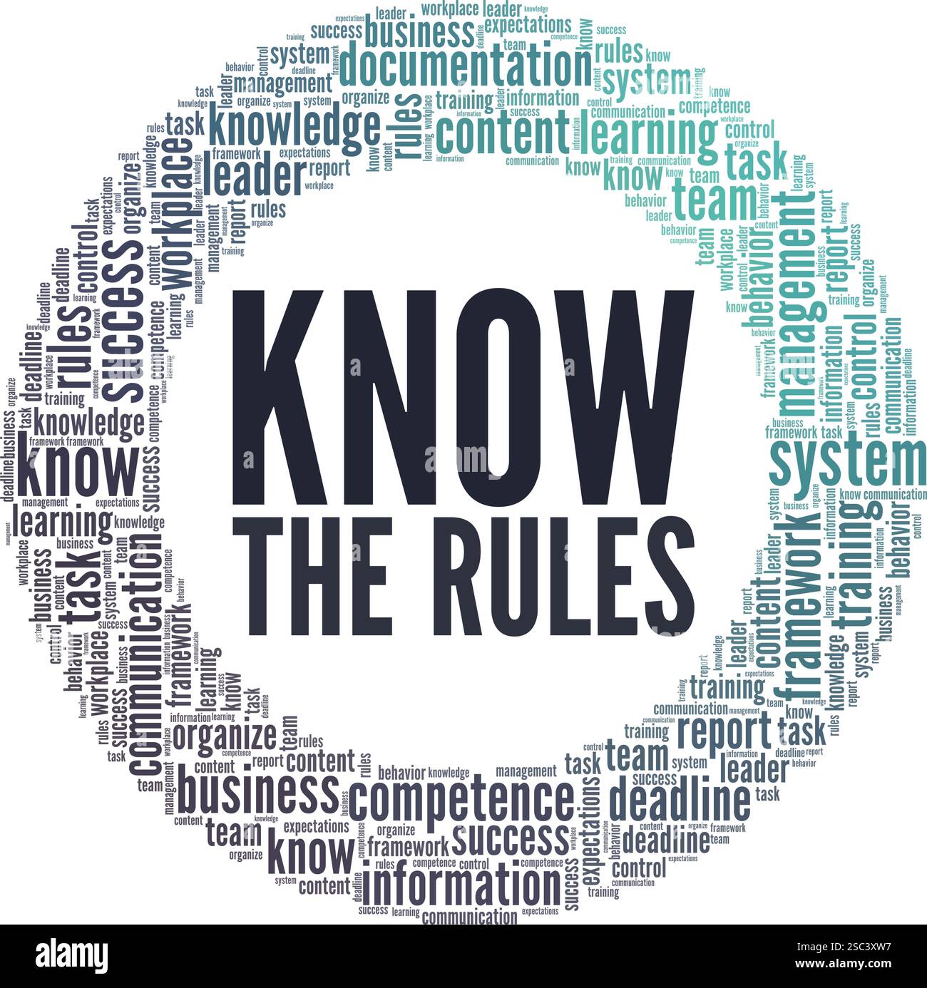 Know the Rules word cloud conceptual design isolated on white ...