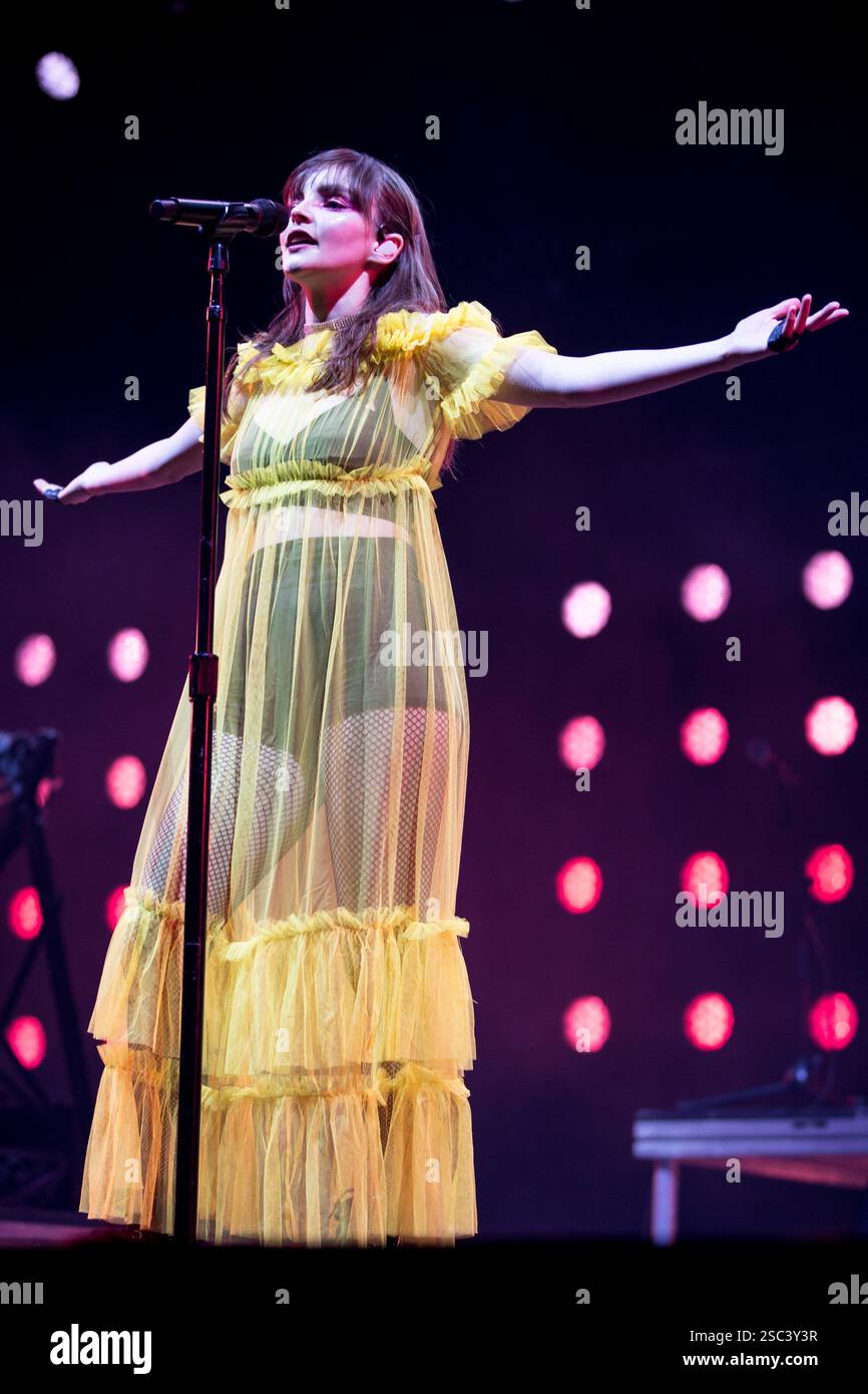 Chvrches ( Lauren Mayberry, Iain Cook& Martin Doherty) performing at ...