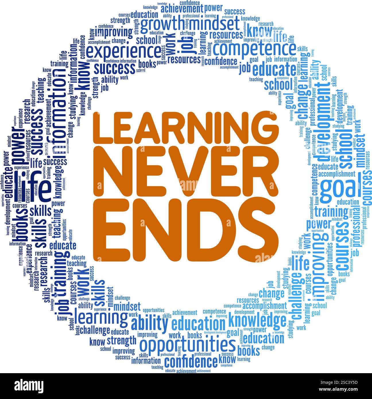 Learning Never Ends word cloud conceptual design isolated on white background Stock Vector Image ...
