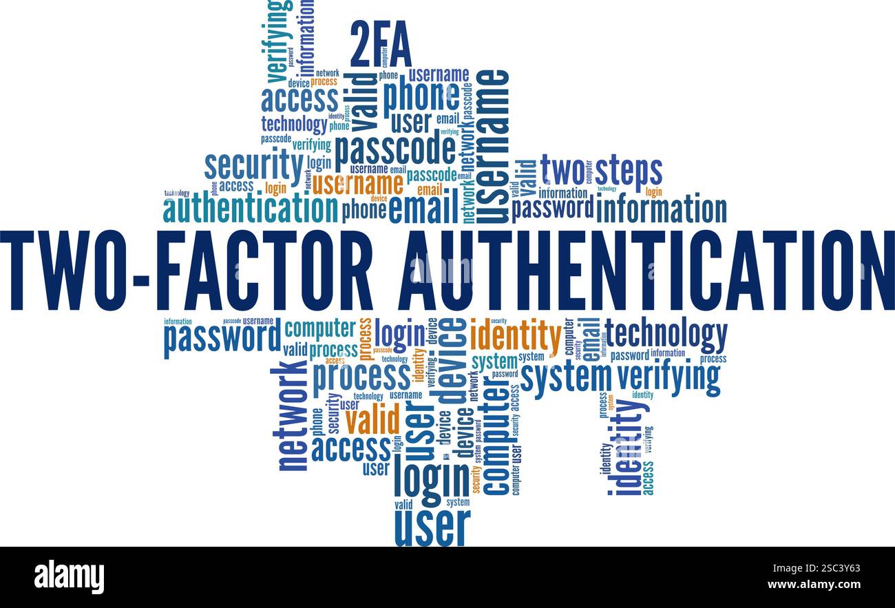 Two-Factor Authentication word cloud conceptual design isolated on ...