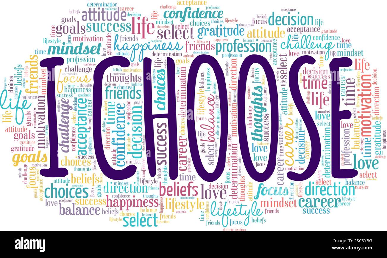 I Choose word cloud conceptual design isolated on white background ...