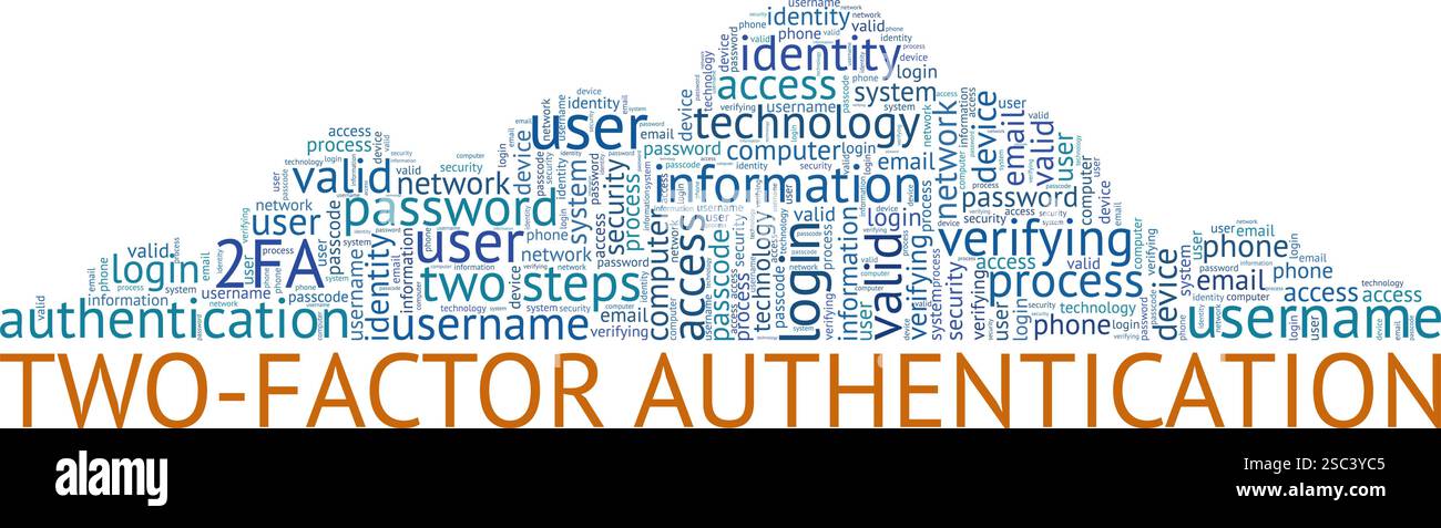 Two-Factor Authentication word cloud conceptual design isolated on ...