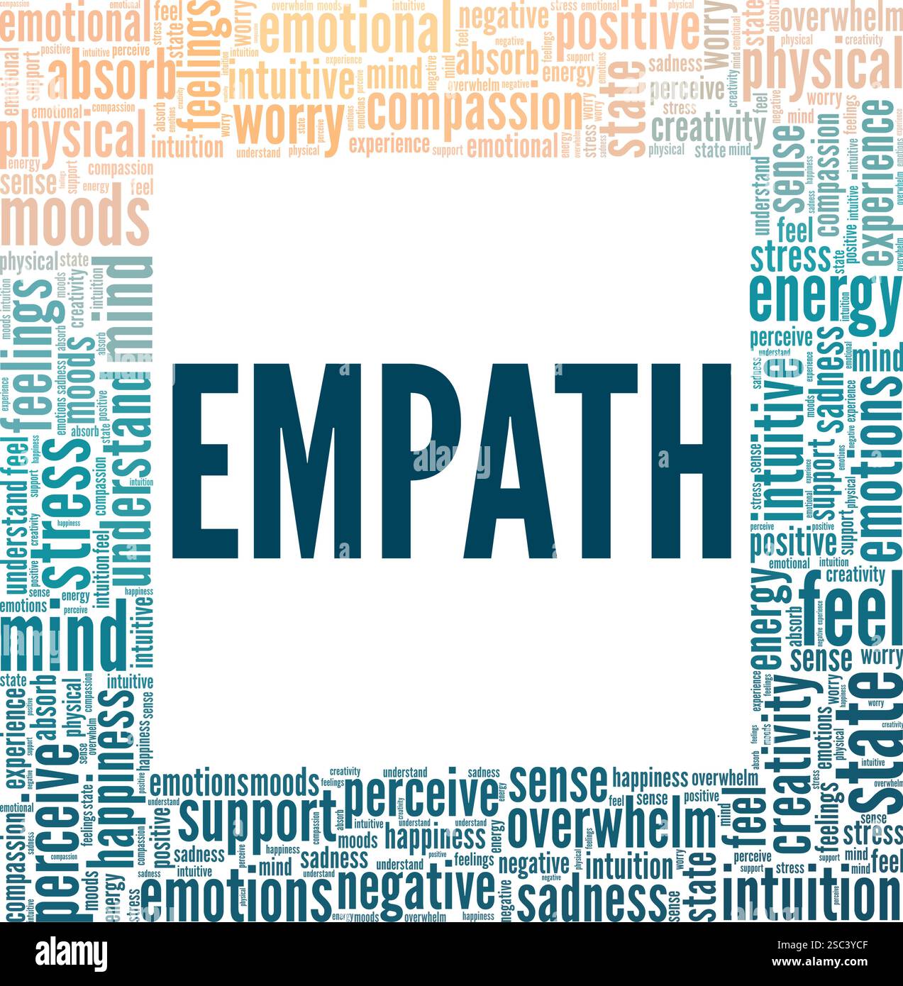 Empath word cloud conceptual design isolated on white background Stock ...
