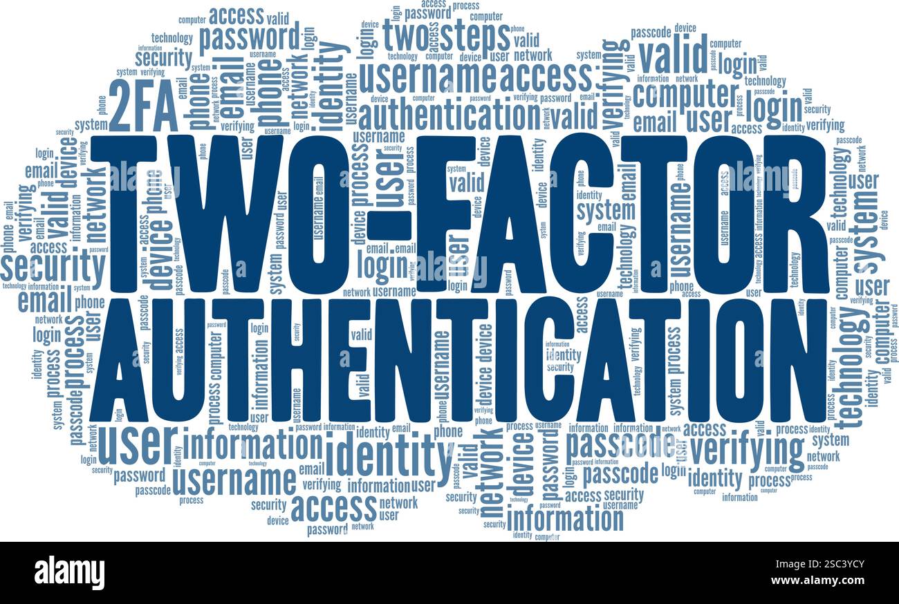 Two-Factor Authentication word cloud conceptual design isolated on ...